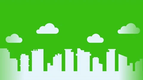 Moving City animation background. Green ... | Stock Video | Pond5