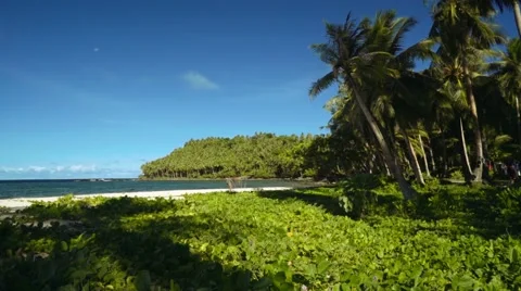 Moving closer to tropical beach with san... | Stock Video | Pond5