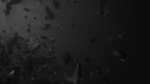 Moving Debris In Slow Motion In Black Ba... | Stock Video | Pond5