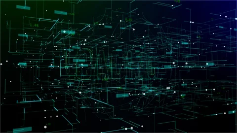 Moving digital space with appearing 'Loa... | Stock Video | Pond5