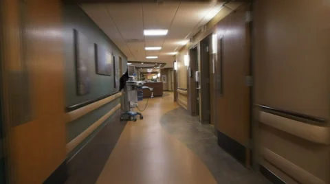 Moving Down Hospital Hallway | Stock Video | Pond5
