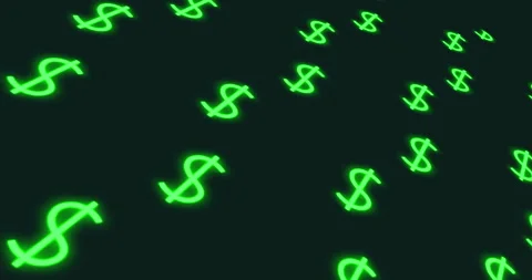 Moving, glowing US dollar symbols, 4K an... | Stock Video | Pond5