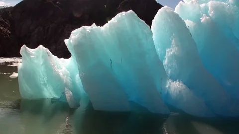 Moving Ice Floes on background of mounta... | Stock Video | Pond5