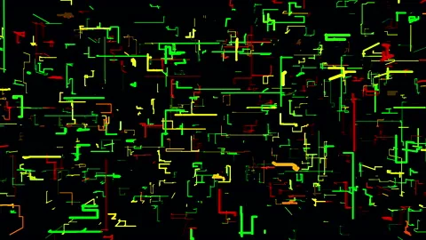 Moving lines in schematic pattern. Motio... | Stock Video | Pond5