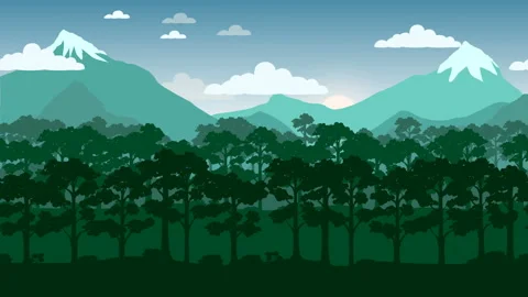 Moving by mountain landscape animation | Stock Video | Pond5