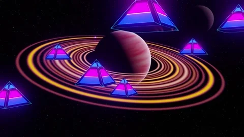 Moving pyramids in space background | Stock Video | Pond5
