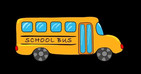 Moving School Bus 4K loop with alpha cha... | Stock Video | Pond5