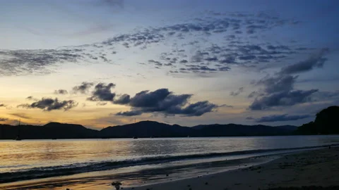 moving sea wave water hit sand beach, ya... | Stock Video | Pond5