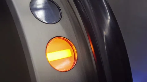 Moving staircase with red no entry light... | Stock Video | Pond5