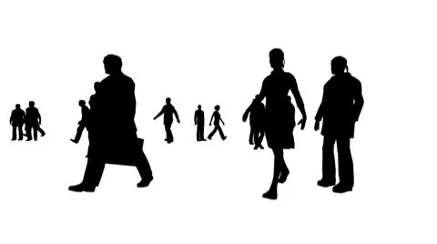 Moving Through Crowd of People 3D Vector | Stock Video | Pond5