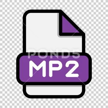 Mp2 file icons. Flat file extension. icon video format symbols ...
