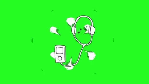 mp3 player - Hand-Drawn - Animation - Gr... | Stock Video | Pond5