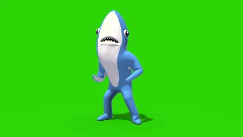 Mr Shark Baby Shark Green Screen Attacks... | Stock Video | Pond5