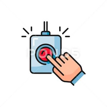 MRI scan diagnostics icon, emergency stop button Illustration #206404028