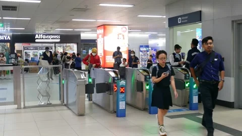 MRT automatic gate machine | Stock Video | Pond5