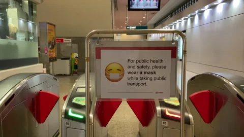 MRT GANTRY with public safety sign | Stock Video | Pond5