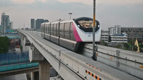 MRT Pink line is Bangkok’s new sky mon... | Stock Video | Pond5