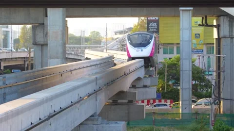 MRTA nbm pink monorail line unmanned pas... | Stock Video | Pond5