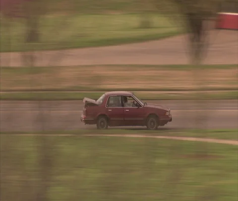 MS car passing over bridge, zoom out XWS... | Stock Video | Pond5