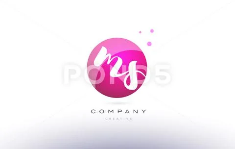 Ms m s sphere pink 3d hand written alphabet letter logo Illustration ...