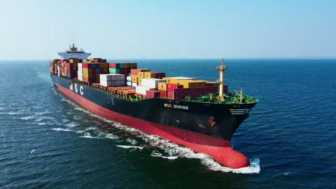 MSC truck size container cargo vessel cr... | Stock Video | Pond5
