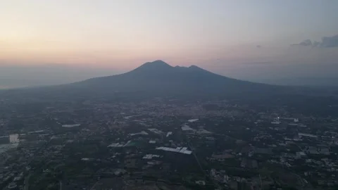 Mt. Vesuvius at sunset seen from Pompeii... | Stock Video | Pond5