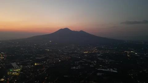 Mt. Vesuvius at sunset seen from Pompeii... | Stock Video | Pond5