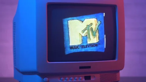 MTV Channel 80s 90s Style on Vintage CRT... | Stock Video | Pond5