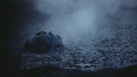 Mud bubbles exploding and releasing stea... | Stock Video | Pond5