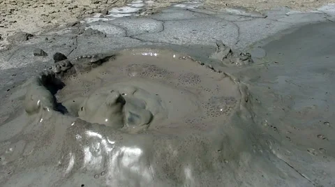 Mud Volcano Bubbling Methane Gas, Closeu... | Stock Video | Pond5
