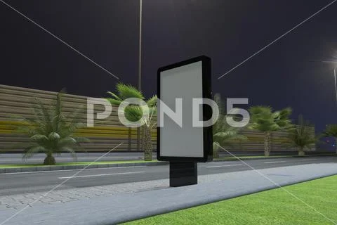 Mufi Sign Board Mockup: Royalty Free Illustration #196141490