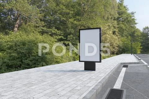 Mufi Sign Board Mockup: Royalty Free Illustration #196141778