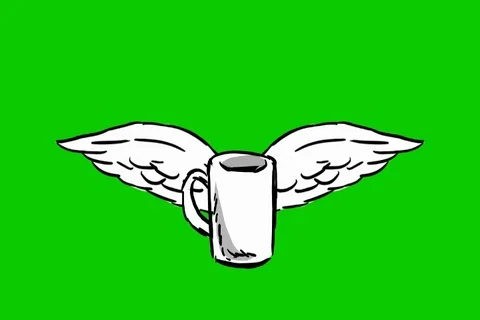 Mug - animation - wings - green screen -... | Stock Video | Pond5