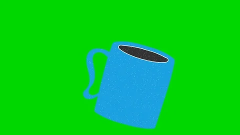 mug hand drawn green screen. floating lo... | Stock Video | Pond5