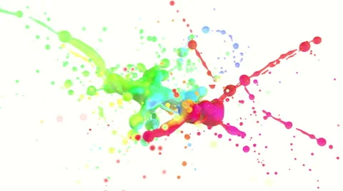 multi color paint splash in slow motion ... | Stock Video | Pond5