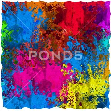 Multi-Color Paint Splatter Border/Background ~ Clip Art #74876315