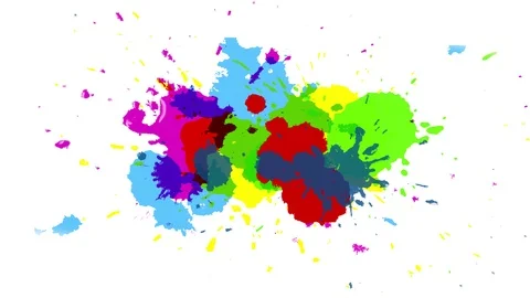 Multi-colored blob drips on alpha channe... | Stock Video | Pond5