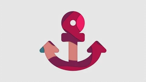Multi-colored icon Anchor with colored s... | Stock Video | Pond5