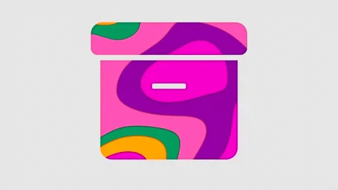 Multi-colored icon archive box with colo... | Stock Video | Pond5