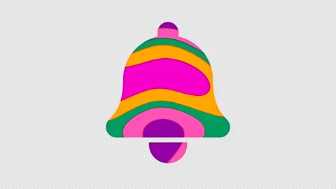Multi-colored icon bell with colored spo... | Stock Video | Pond5