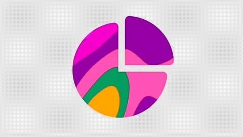 Multi-colored icon chart pie with colore... | Stock Video | Pond5