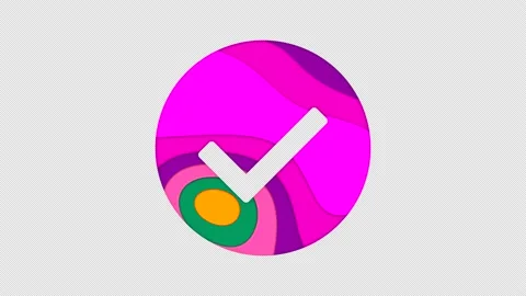 Multi-colored icon check circle with col... | Stock Video | Pond5