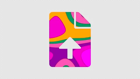 Multi-colored icon file upload with colo... | Stock Video | Pond5