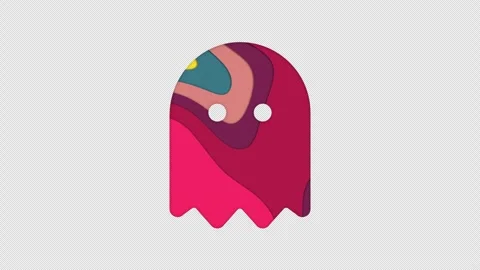 Multi-colored icon ghost with colored sp... | Stock Video | Pond5