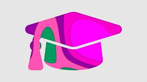 Multi-colored icon graduation cap with c... | Stock Video | Pond5