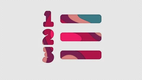 Multi-colored icon list ol with colored ... | Stock Video | Pond5