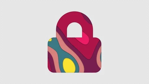 Multi-colored icon lock with colored spo... | Stock Video | Pond5