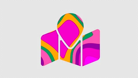 Multi-colored icon map marked with color... | Stock Video | Pond5