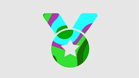 Multi-colored icon medal with colored sp... | Stock Video | Pond5