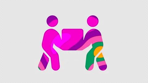 Multi-colored icon people carry with col... | Stock Video | Pond5